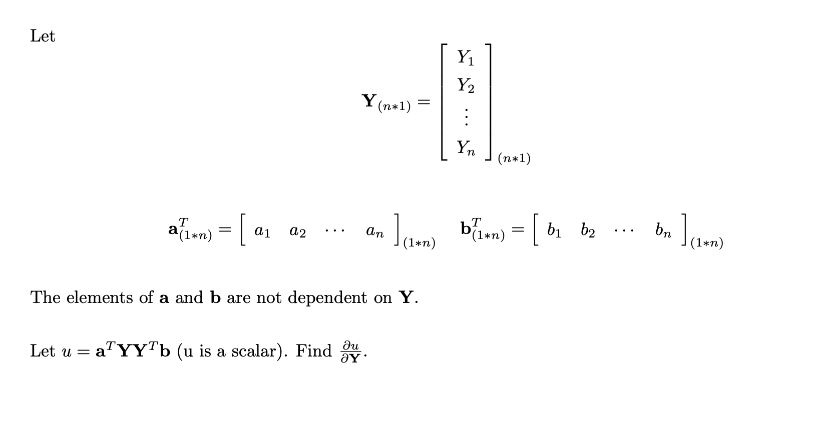 Solved Let Y1 Y2 YO - (n+1) = : Yn (n+1) aliun) = 1 ndoorn | Chegg.com