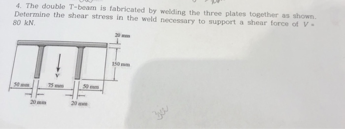 Solved 4. The double T-beam is fabricated by welding the | Chegg.com