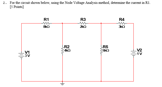 Solved For the circuit shown below, using the Node Voltage | Chegg.com