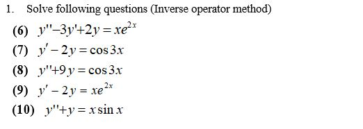 Solved 1. Solve following questions (Inverse operator | Chegg.com