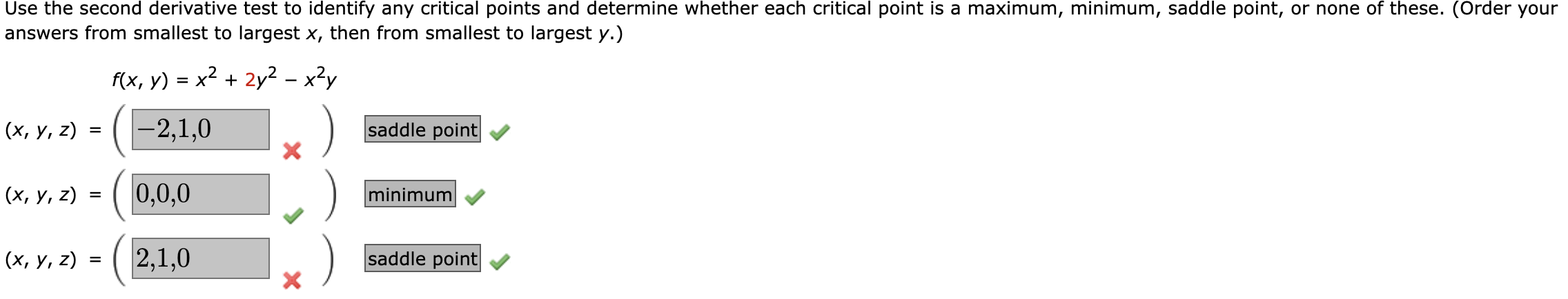 Solved Use The Second Derivative Test To Identify Any