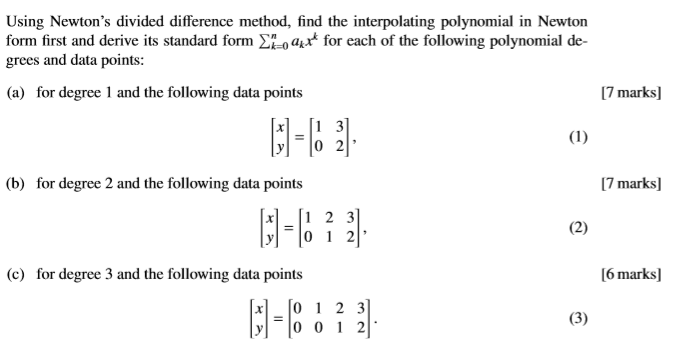 Solved Using Newton's divided difference method, find the | Chegg.com