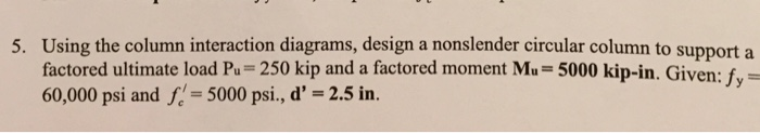 Solved Using the column interaction diagrams, design a | Chegg.com