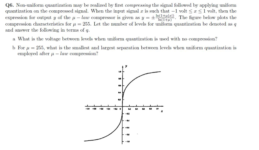 Q6. Non-uniform quantization may be realized by first | Chegg.com