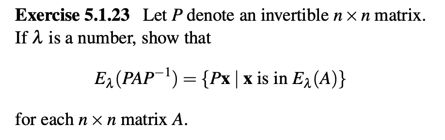 Solved Exercise 5.1.23 Let P denote an invertible n×n | Chegg.com