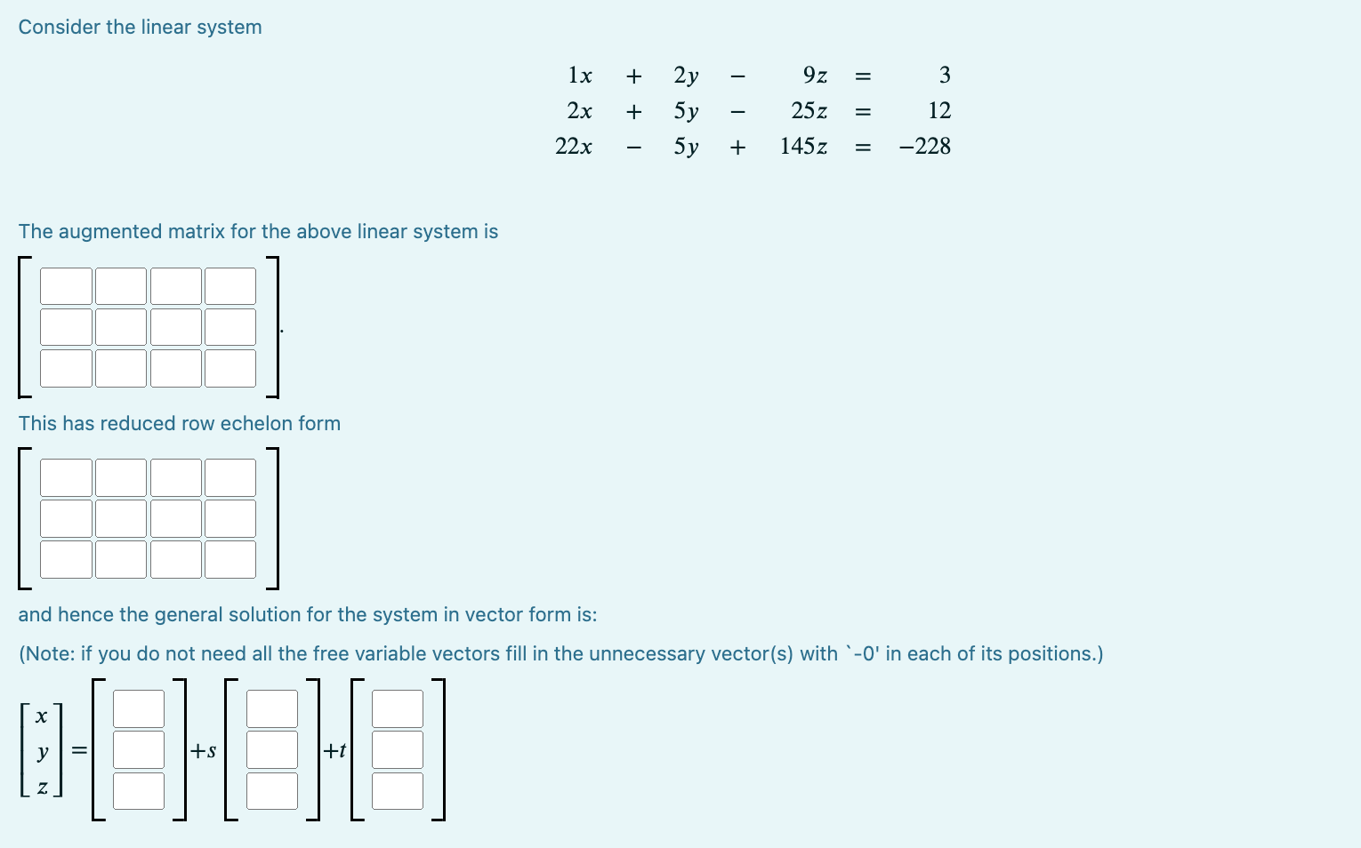 Solved Consider the linear system | Chegg.com