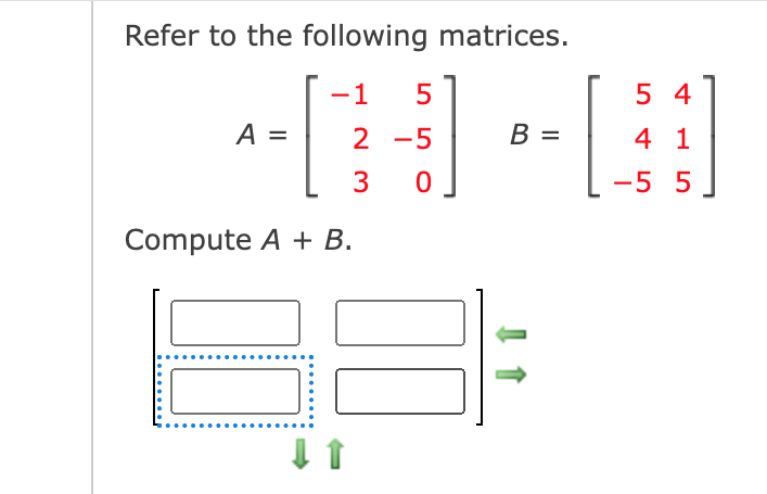 Solved Refer to the following matrices. | Chegg.com