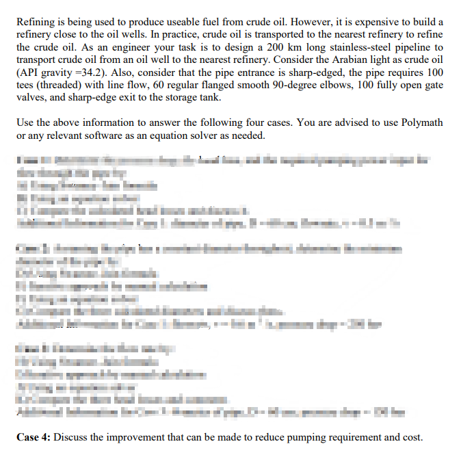 Solved Refining is being used to produce useable fuel from | Chegg.com