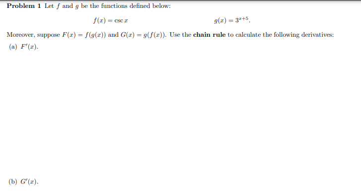 Solved Problem 1 Let f and gbe the functions defined below: | Chegg.com