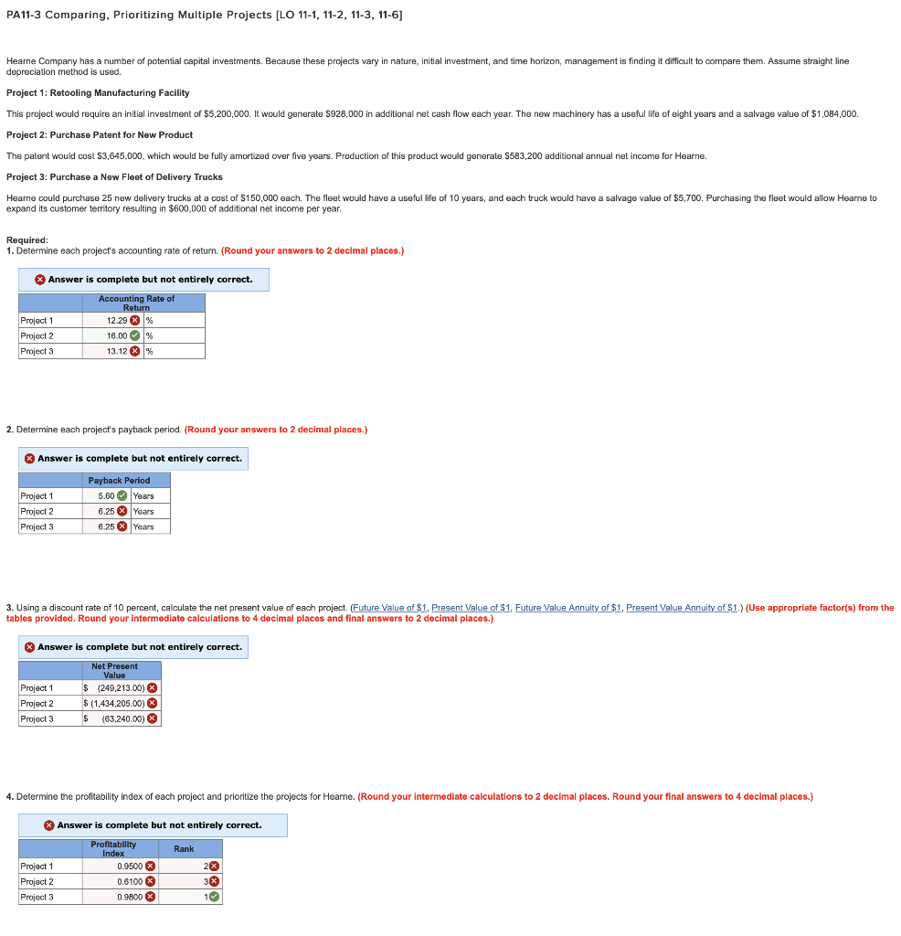 Solved PA11-3 Comparing, Prioritizing Multiple Projects [LO | Chegg.com