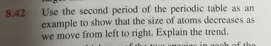 Solved Use the second period of the periodic table as an | Chegg.com
