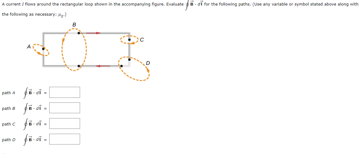 Solved A current I flows around the rectangular loop shown | Chegg.com