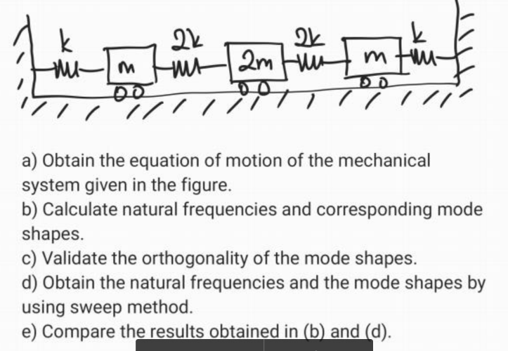 Solved a) ﻿Obtain the equation of motion of the | Chegg.com