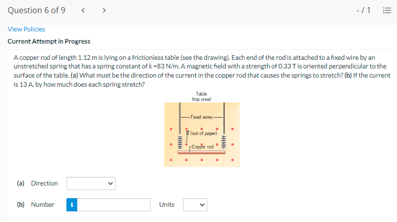 Solved Question 6 of 9 -/15 View Policies Current Attempt in | Chegg.com