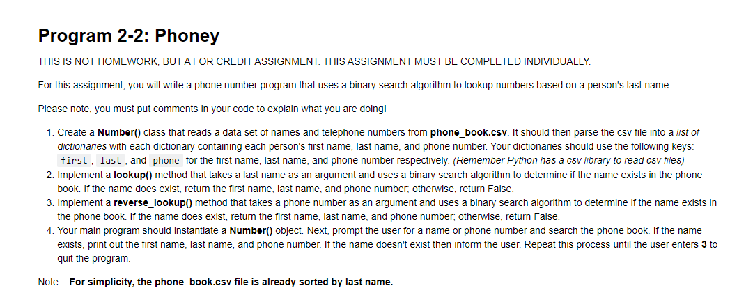Solved Program 2-2: Phoney THIS IS NOT HOMEWORK, BUT A FOR | Chegg.com