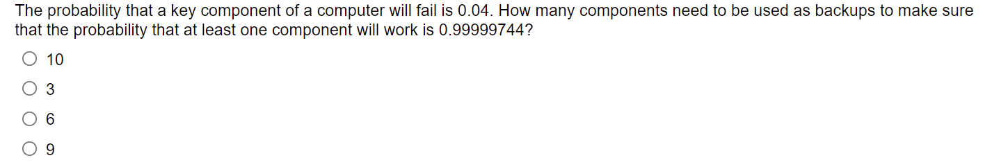 Solved The probability that a key component of a computer | Chegg.com