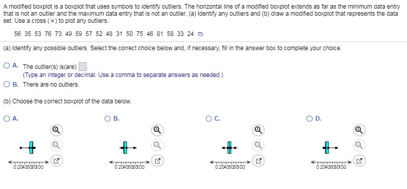 Solved A Modified Boxplot Is A Boxplot That Uses Symbols To
