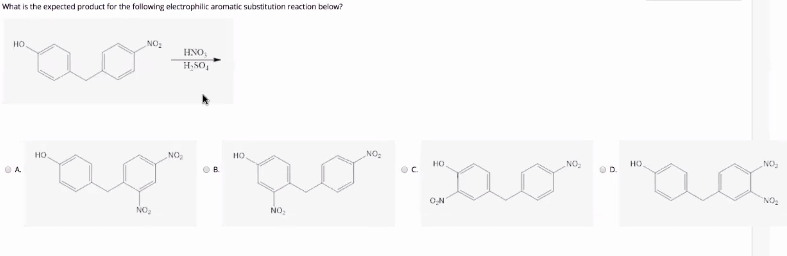 Solved What is the expected product for the following | Chegg.com