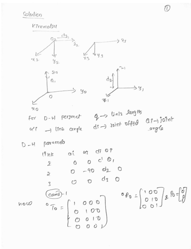 Solved Assign frames and construct the DH table. Calculate | Chegg.com