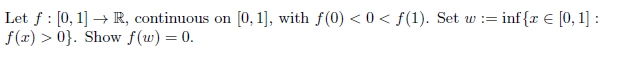 Let f:[0,1]→R, continuous on [0,1], with f(0)