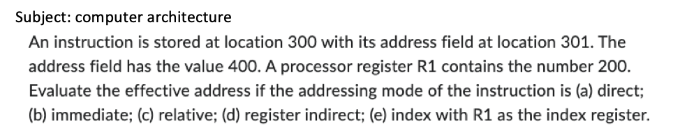 Solved Subject Computer Architecture Chegg