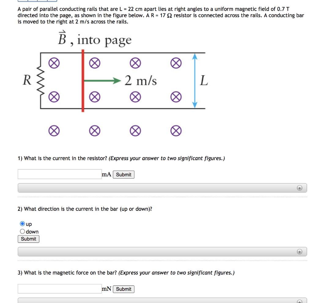 Solved A pair of parallel conducting rails that are L = 22 | Chegg.com