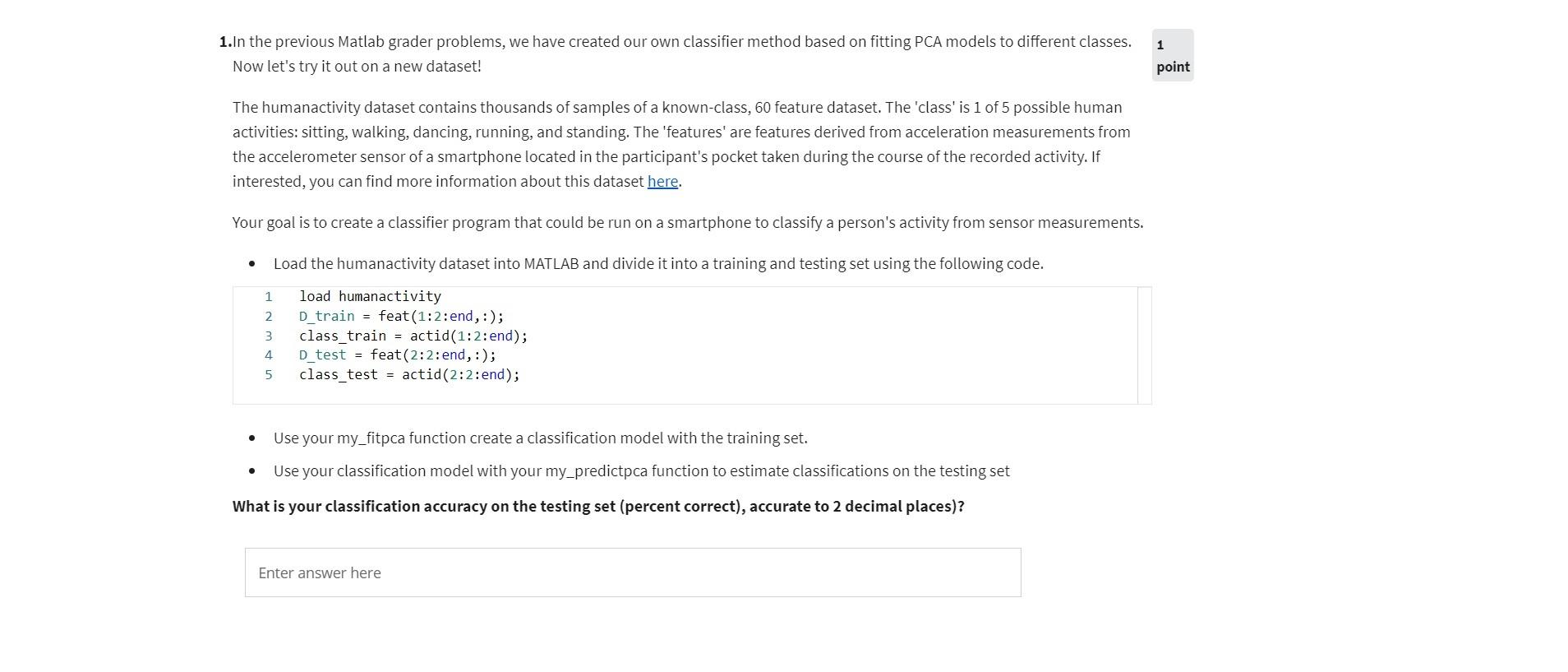 Solved 1.In the previous Matlab grader problems, we have | Chegg.com