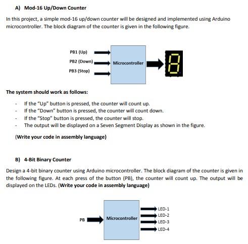 Solved A) Mod-16 Up/Down Counter In this project, a simple | Chegg.com