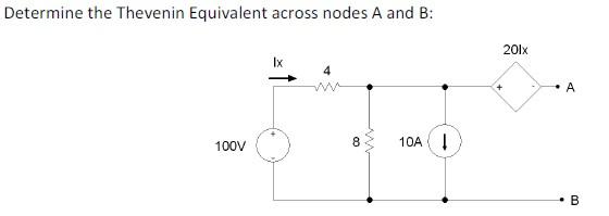 Solved Determine the Thevenin Equivalent across nodes A and | Chegg.com