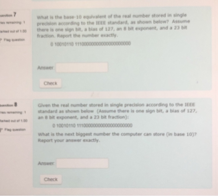 Solved What is the base-10 equilvalent of the real number | Chegg.com