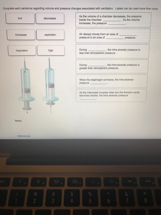 Solved Complete each sentence regarding volume and pressure | Chegg.com