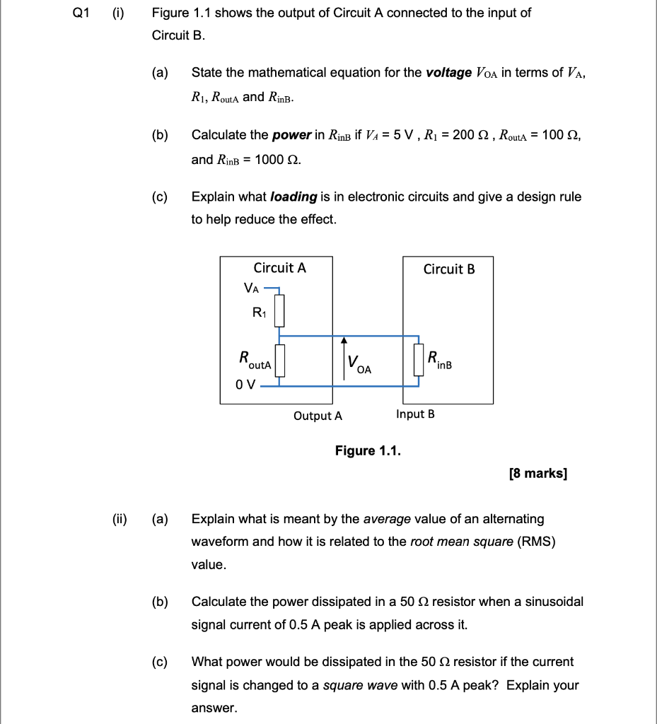 Solved Q1 (1) Figure 1.1 shows the output of Circuit A | Chegg.com