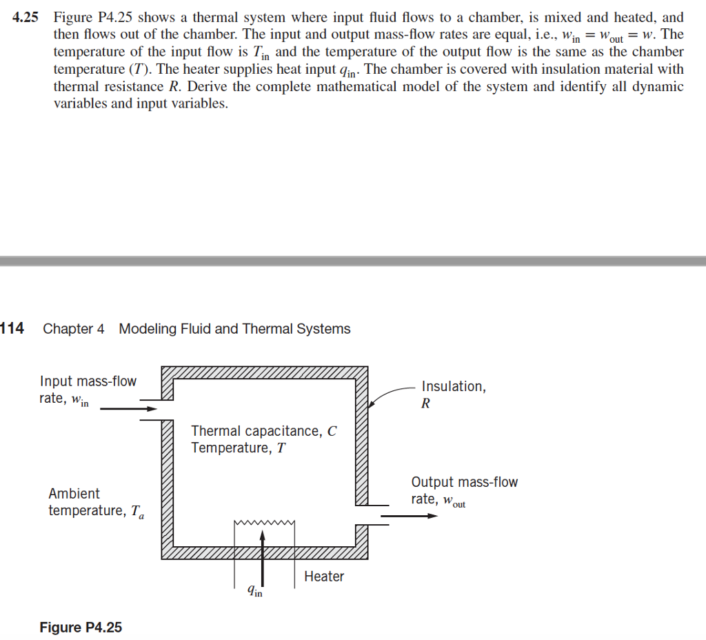 Solved 4.25 Figure P4.25 shows a thermal system where input | Chegg.com