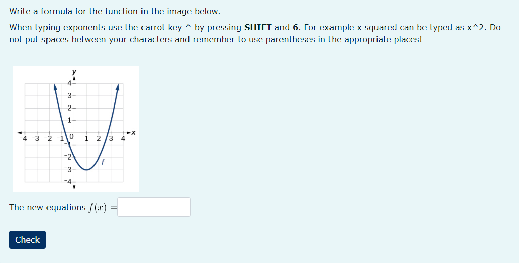 Solved Write a formula for the function in the image below. | Chegg.com