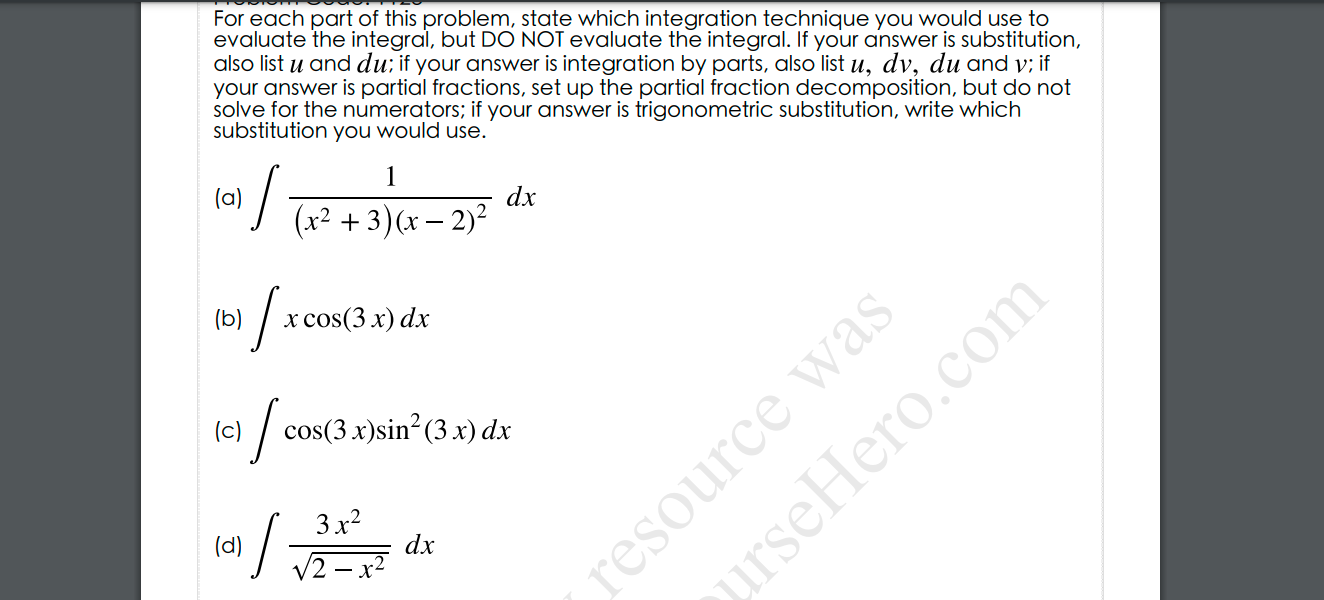 Solved For each part of this problem, state which | Chegg.com