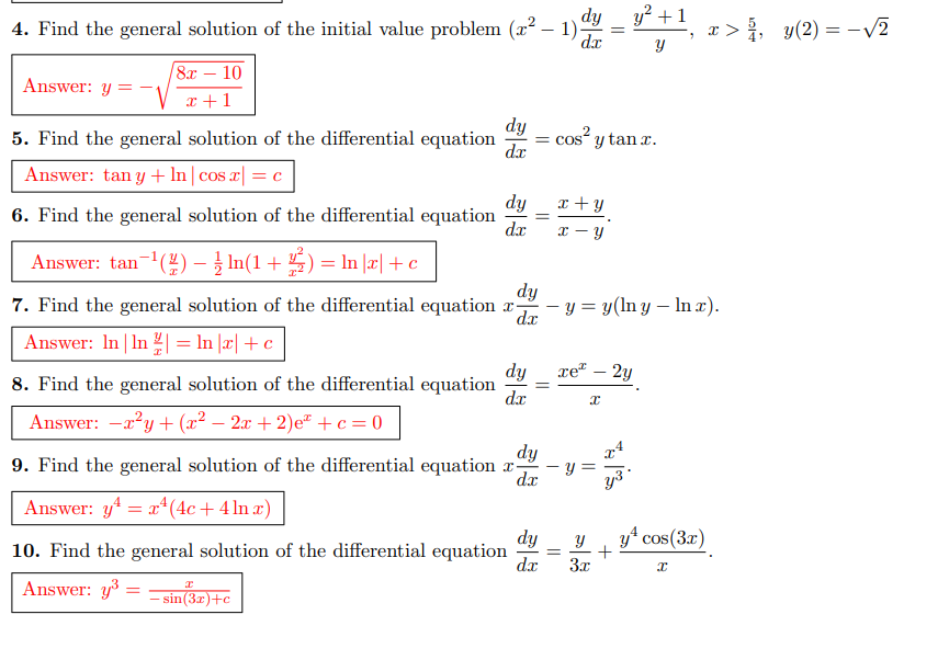 Solved Find the general solution of the initial value | Chegg.com