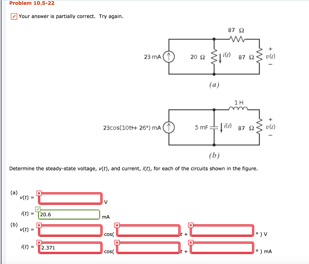 Solved Problem 10.5-22 Your answer is partially correct. Try | Chegg.com
