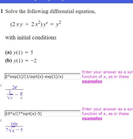Solved : Solve the following differential equation, (2xy + 2 | Chegg.com