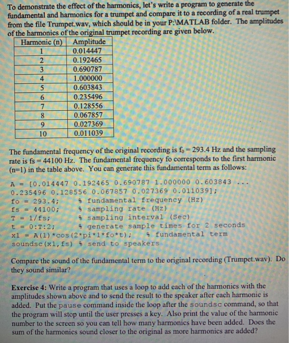 Solved To demonstrate the effect of the harmonics, let's | Chegg.com
