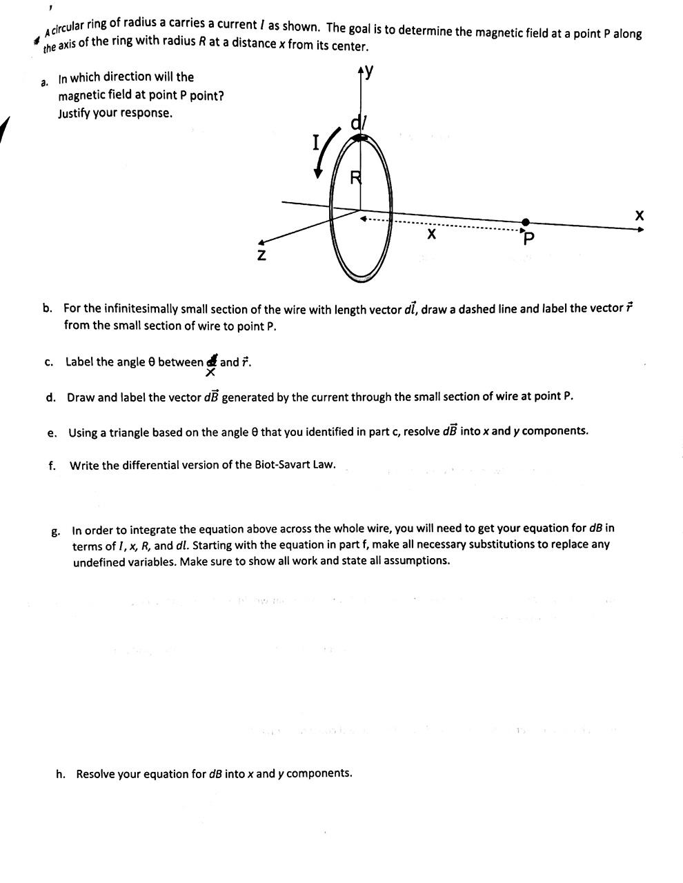 Solved A circular ring of radius a carries a current l as | Chegg.com