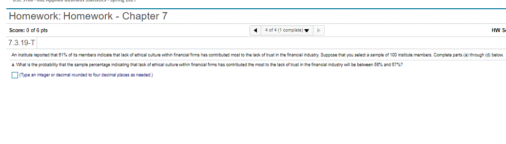 Solved Homework Homework Chapter 7 Score 0 Of 6 Pts 4 Of