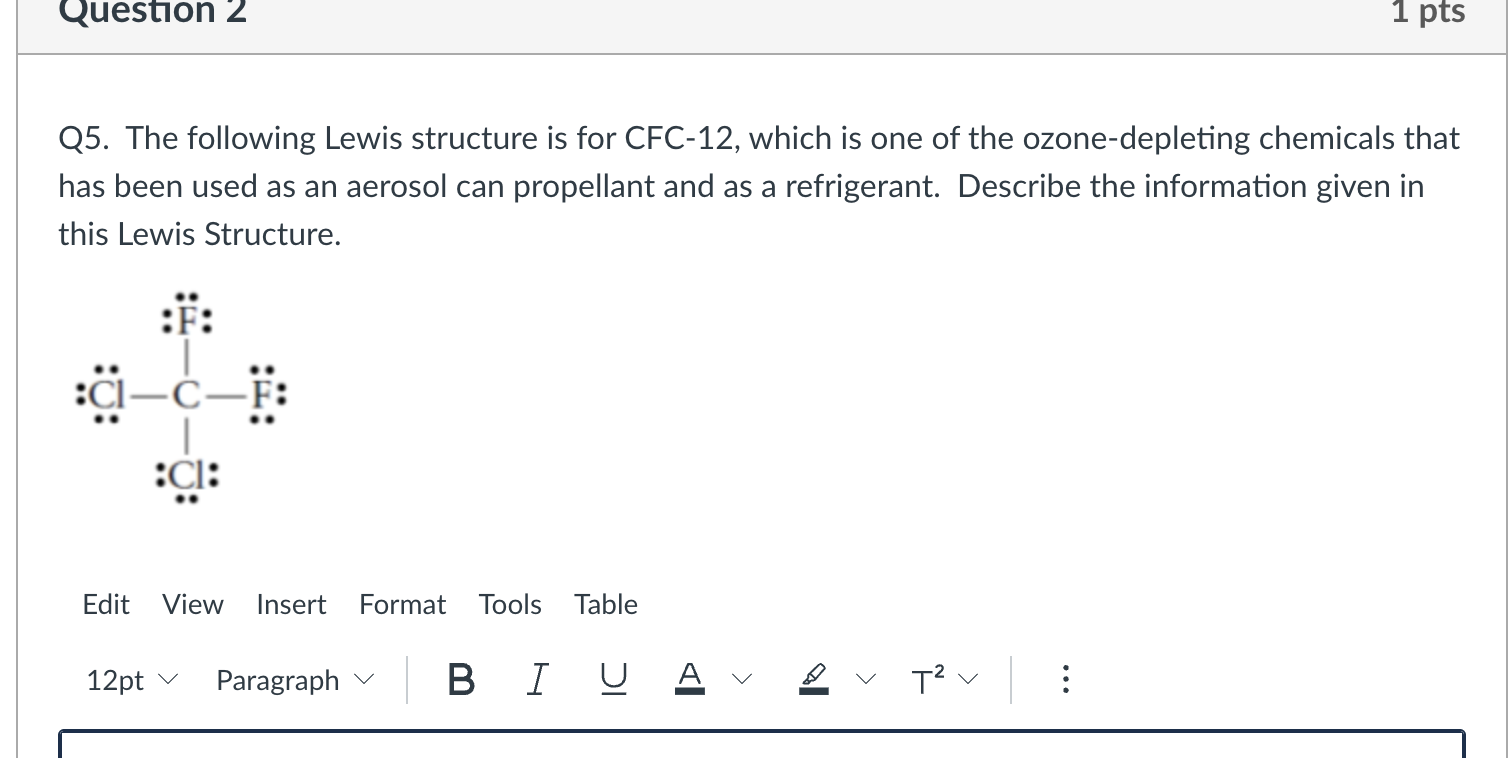 Solved Question 21 ﻿ptsQ5. ﻿The following Lewis structure is | Chegg.com