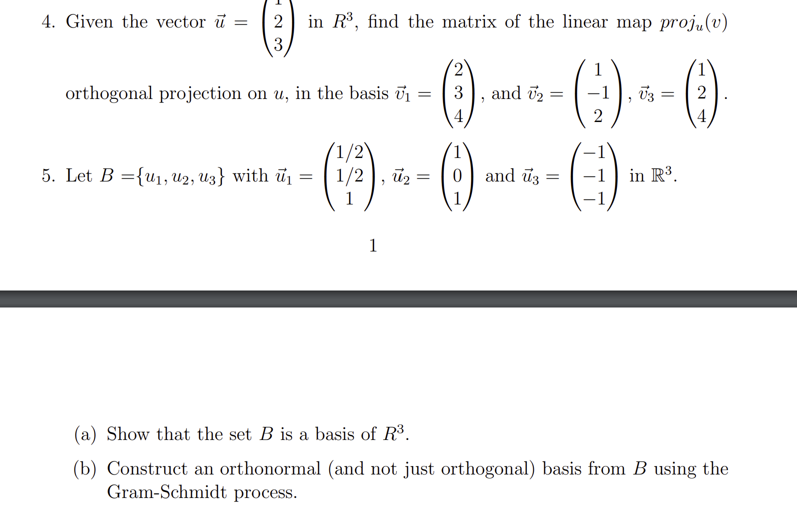 Solved 4. Given the vector u=⎝⎛123⎠⎞ in R3, find the matrix | Chegg.com