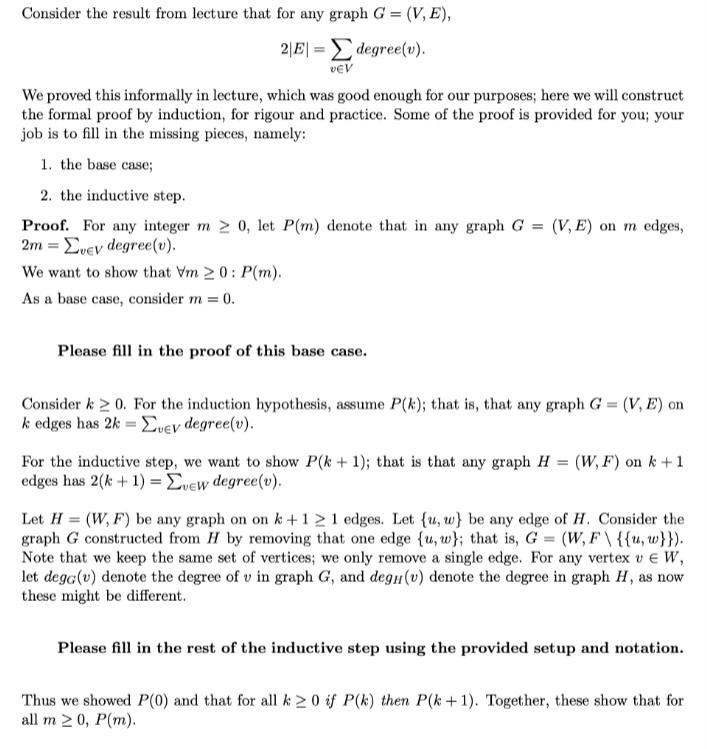 Solved Consider the result from lecture that for any graph | Chegg.com