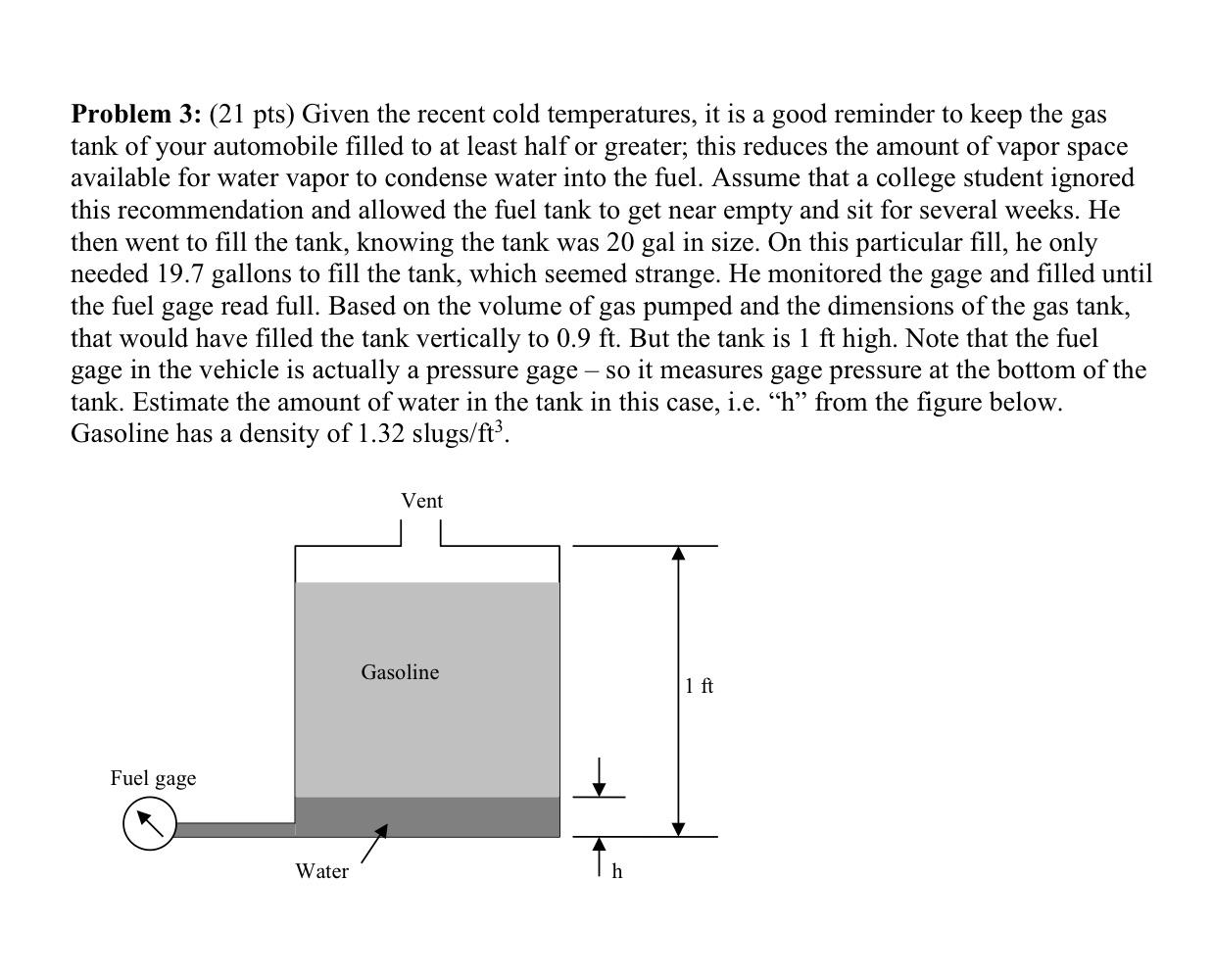 Solved Problem 3: (21 pts) Given the recent cold | Chegg.com