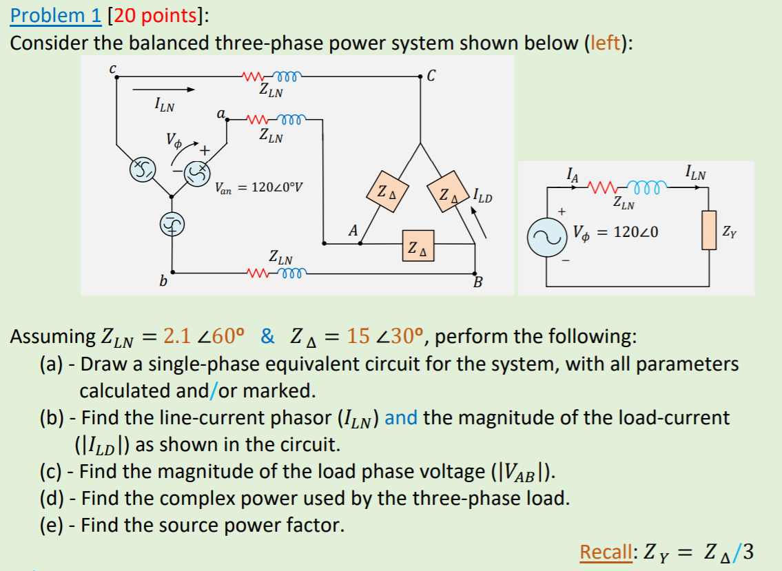 Solved Problem 1 [20 points]: Consider the balanced | Chegg.com