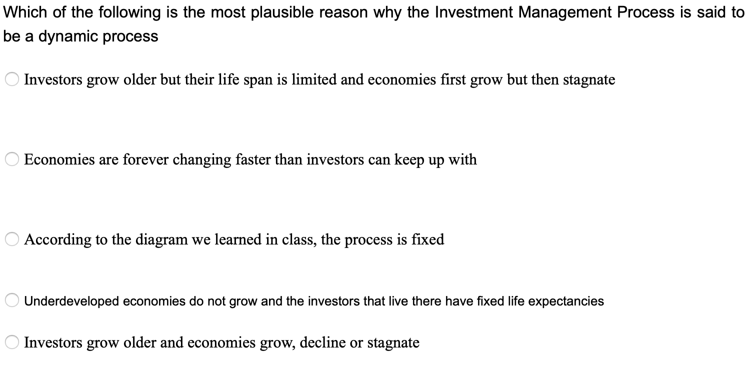 Solved Which of the following is the most plausible reason | Chegg.com