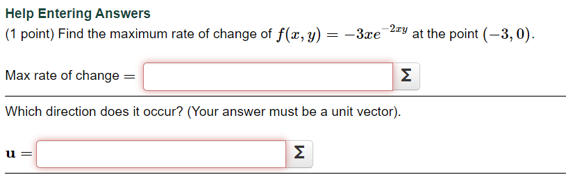 Solved Help Entering Answers (1 point) Find the maximum rate | Chegg.com