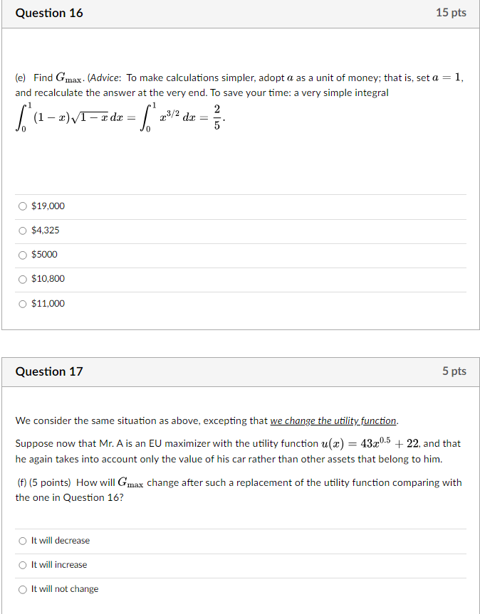 Solved The remaining questions are based on the following: | Chegg.com