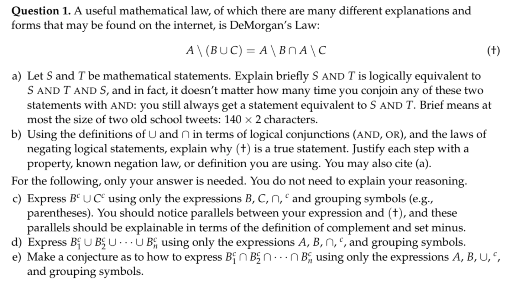 Solved Question 1. A useful mathematical law, of which there | Chegg.com